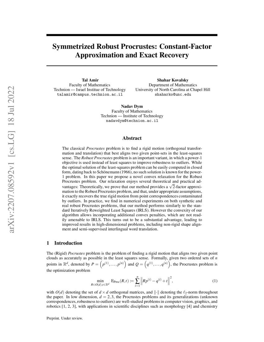 Symmetrized Robust Procrustes Constant Factor Approximation And Exact