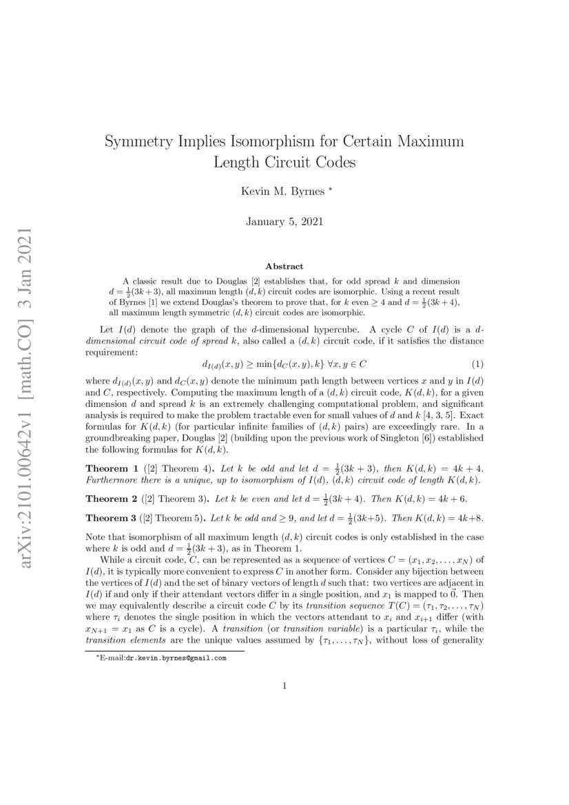 symmetry-implies-isomorphism-for-certain-maximum-length-circuit-codes