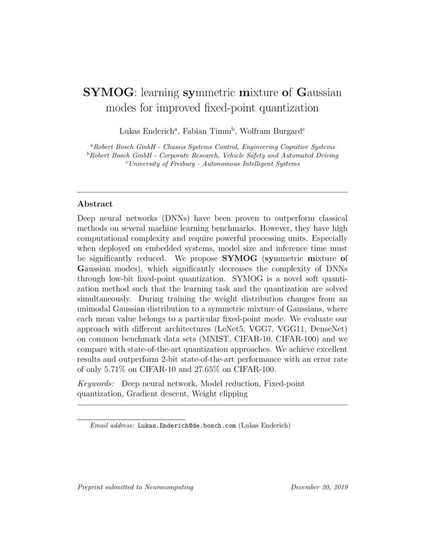 SYMOG: learning symmetric mixture of Gaussian modes for improved fixed ...