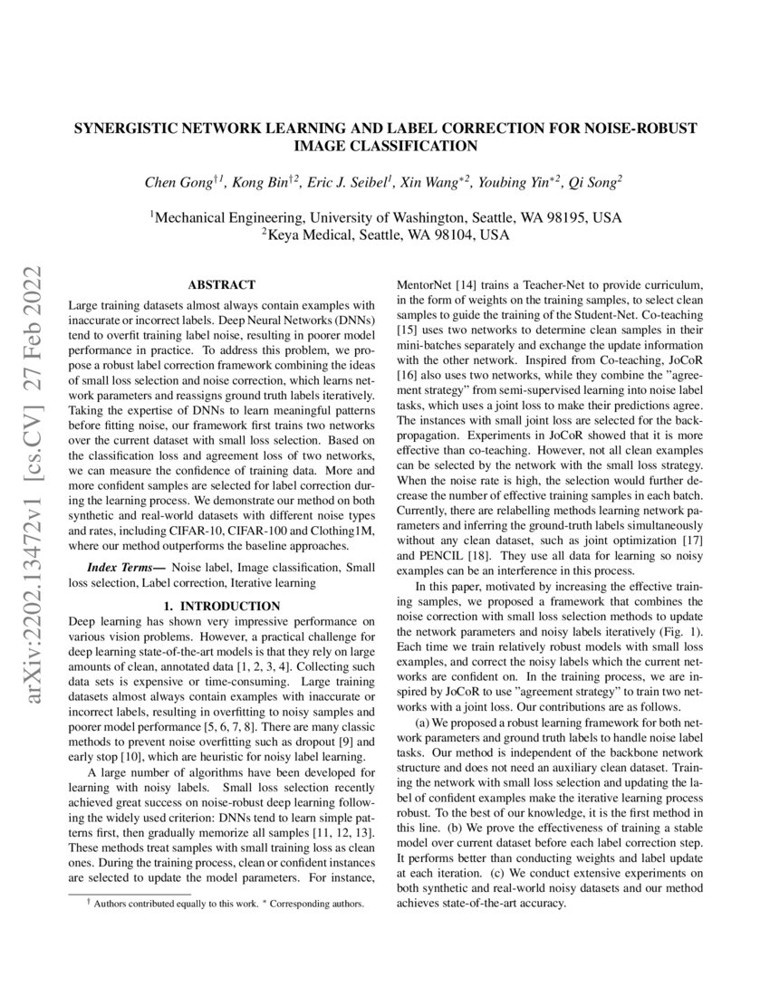 Synergistic Network Learning and Label Correction for Noise-robust ...