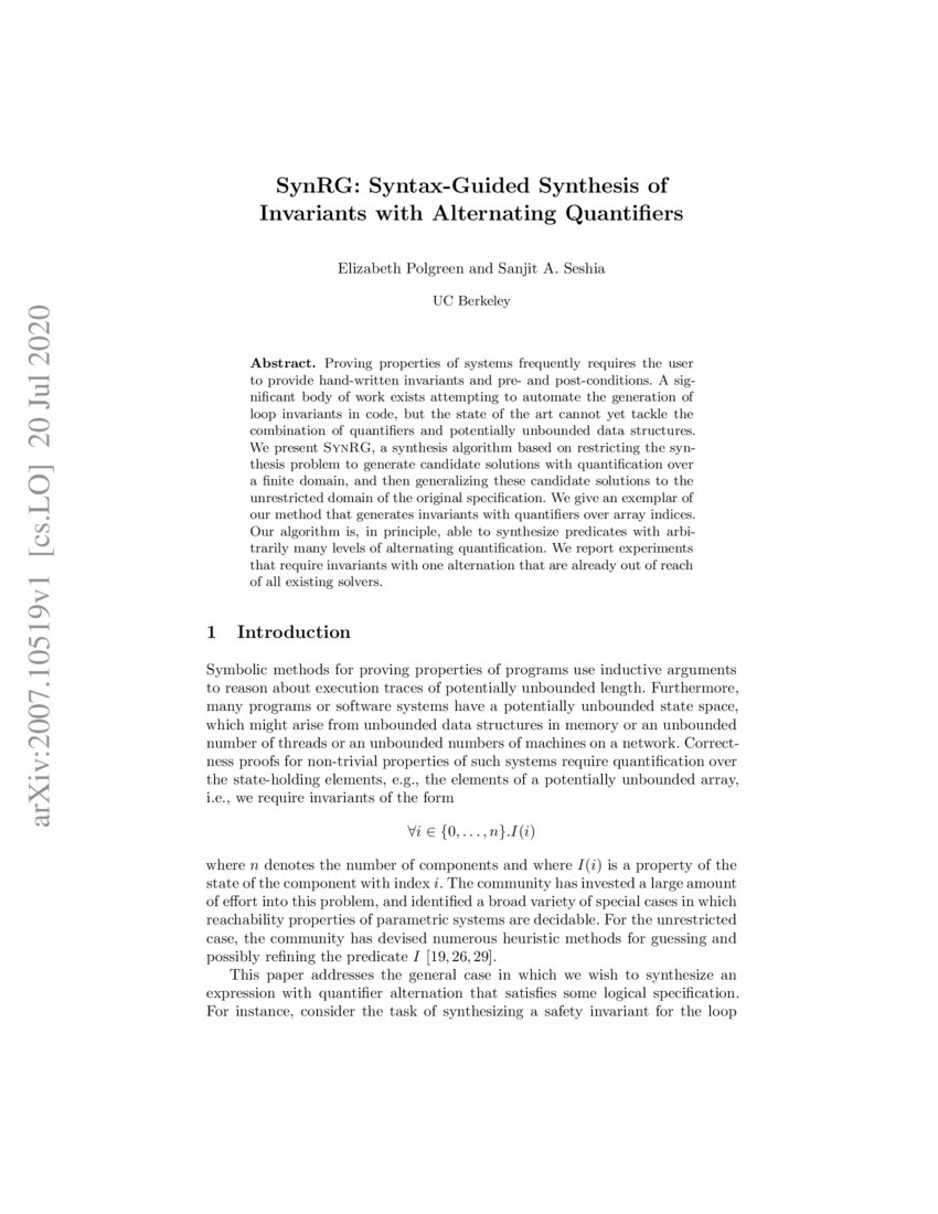 SynRG: Syntax Guided Synthesis of Expressions with Alternating ...