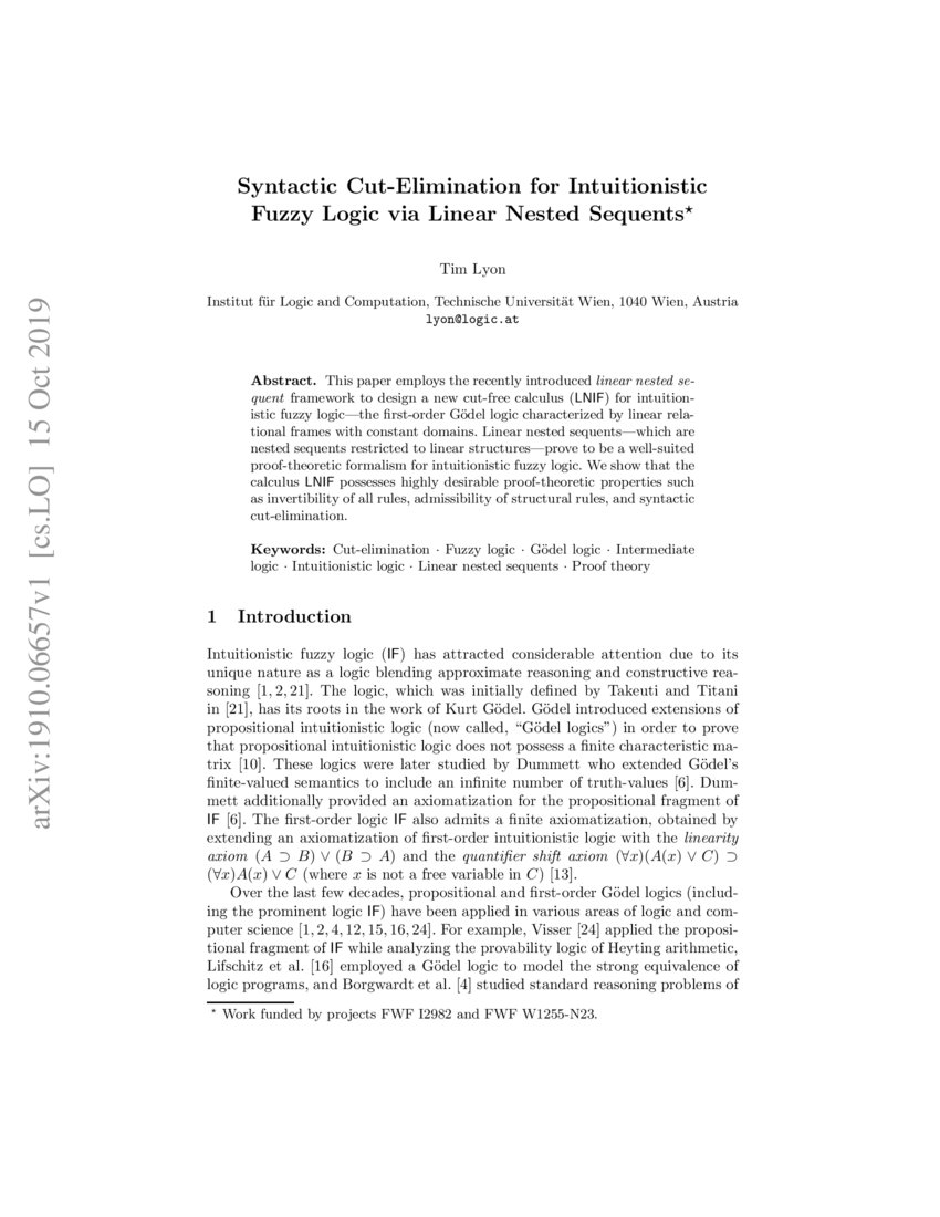 Syntactic Cut-Elimination for Intuitionistic Fuzzy Logic via Linear ...