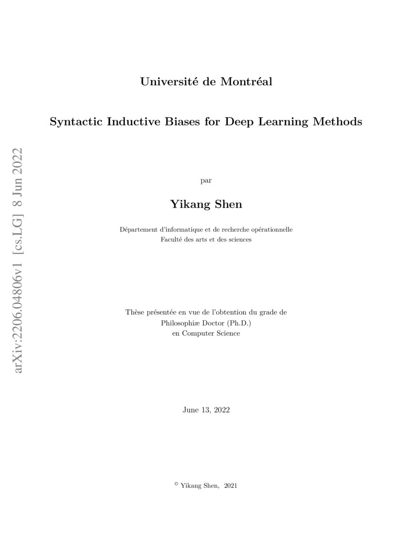 Syntactic Inductive Biases for Deep Learning Methods | DeepAI