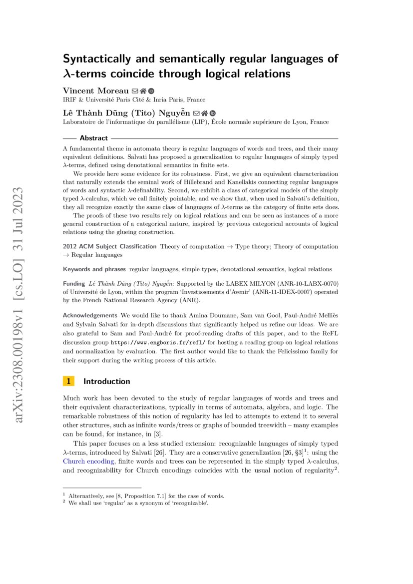 Syntactically And Semantically Regular Languages Of Lambda Terms Coincide Through Logical