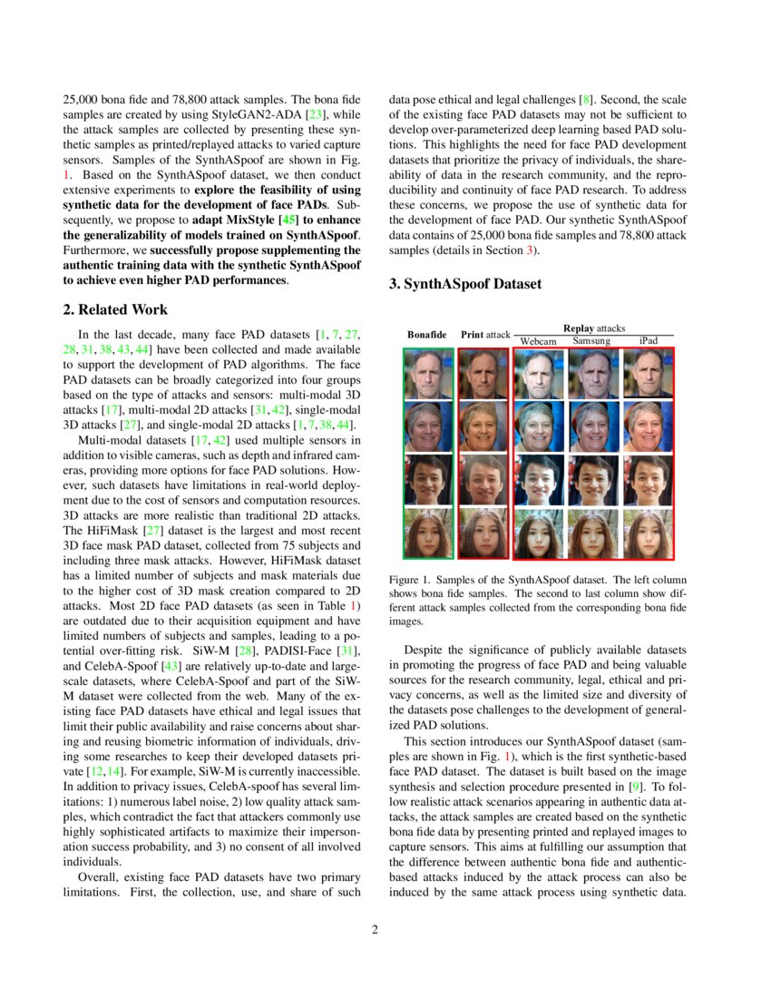 SynthASpoof: Developing Face Presentation Attack Detection Based on Privacy-friendly Synthetic ...