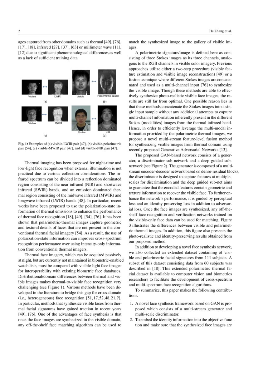 Synthesis Of High Quality Visible Faces From Polarimetric Thermal Faces