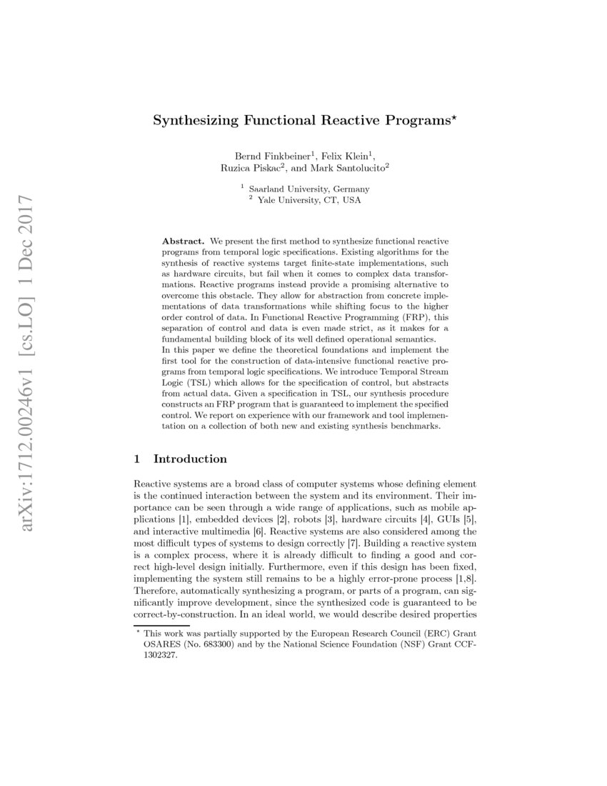 Synthesizing Functional Reactive Programs Deepai 8873