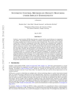 Synthetic Control Methods by Density Matching under Implicit ...