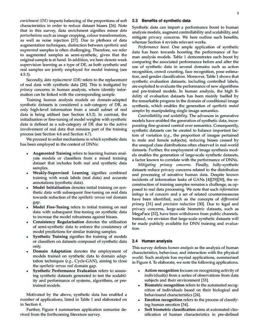 Synthetic Data in Human Analysis: A Survey | DeepAI