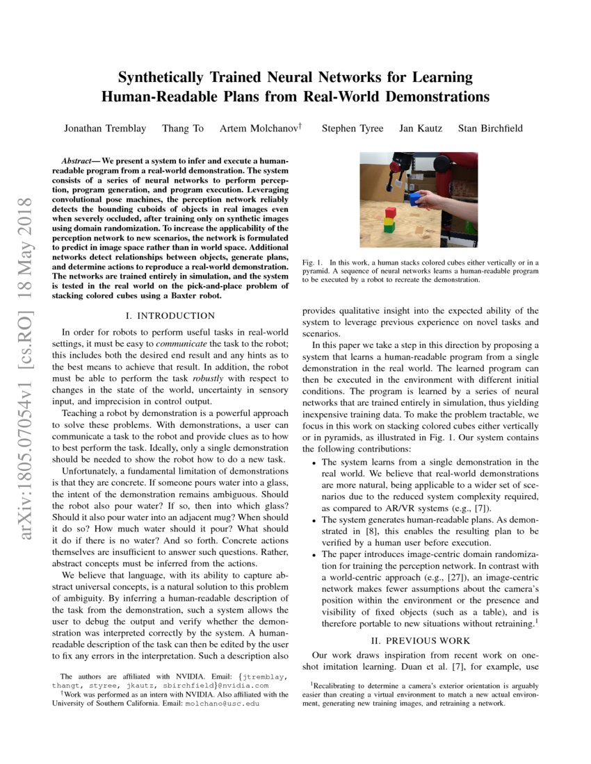 Synthetically Trained Neural Networks for Learning Human-Readable Plans ...