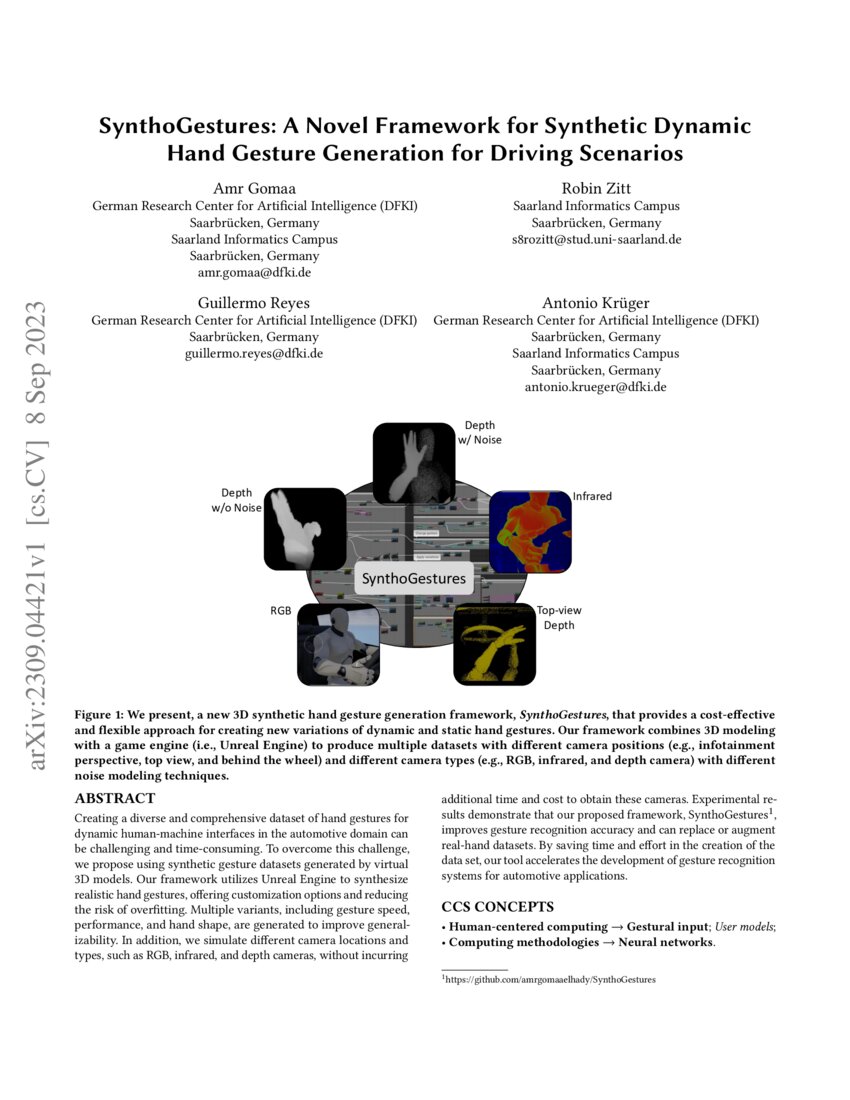 Synthogestures A Novel Framework For Synthetic Dynamic Hand Gesture Generation For Driving