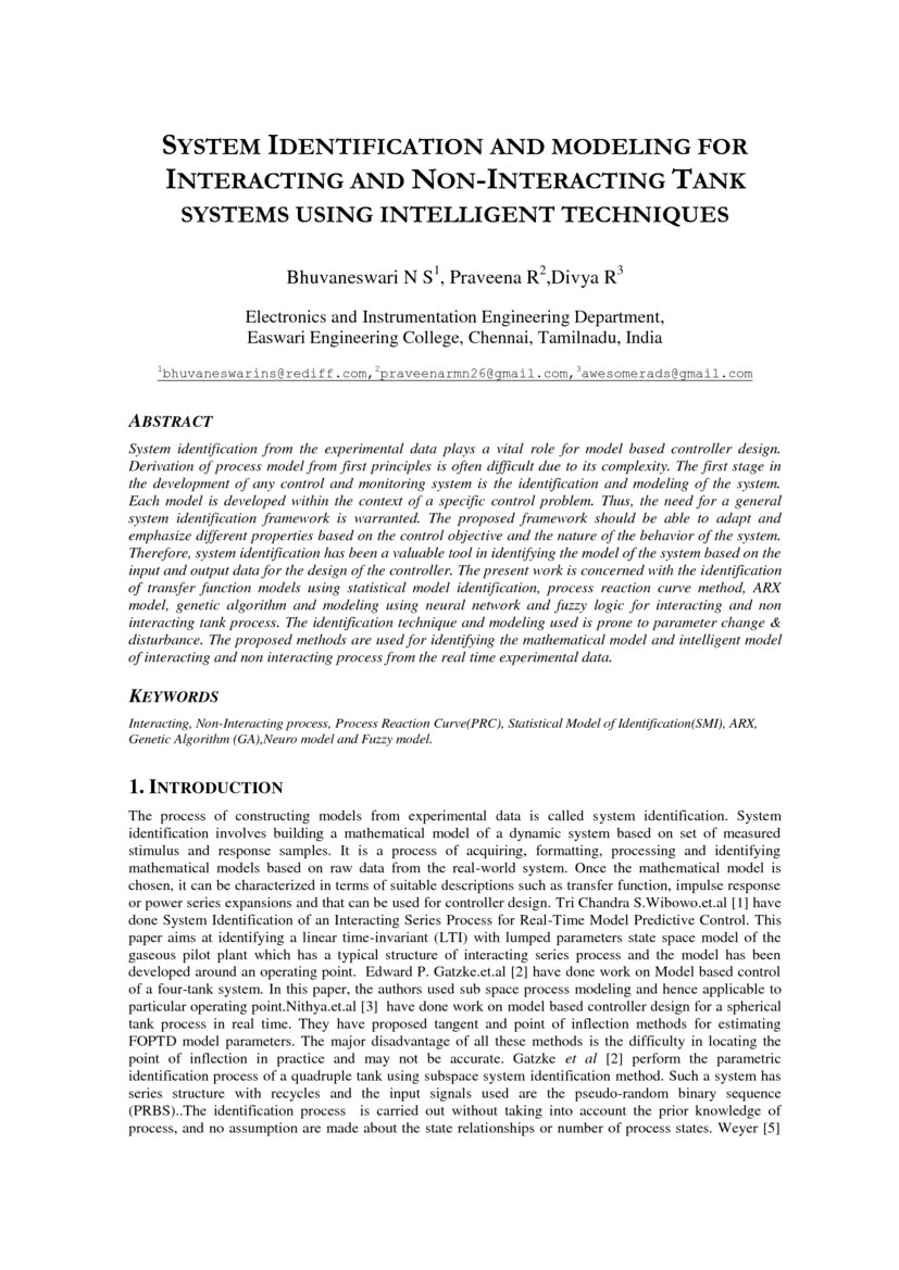 System identification and modeling for interacting and non-interacting ...