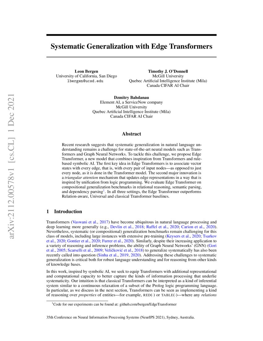 Systematic Generalization With Edge Transformers Deepai