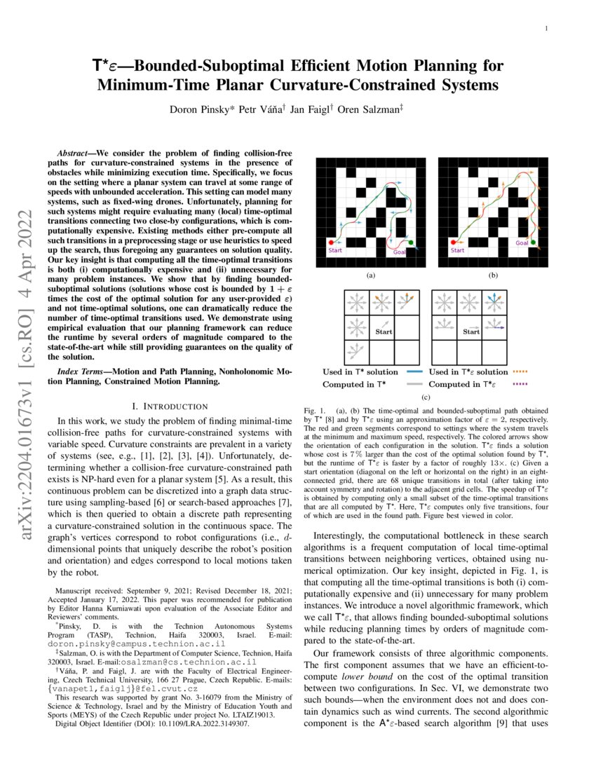 T*ε – Bounded-Suboptimal Efficient Motion Planning for Minimum-Time ...