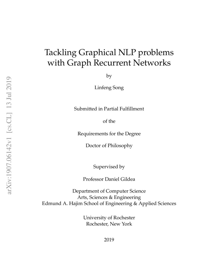 Tackling Graphical NLP problems with Graph Recurrent Networks | DeepAI