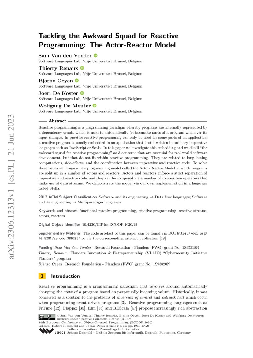 Tackling the Awkward Squad for Reactive Programming: The Actor-Reactor ...
