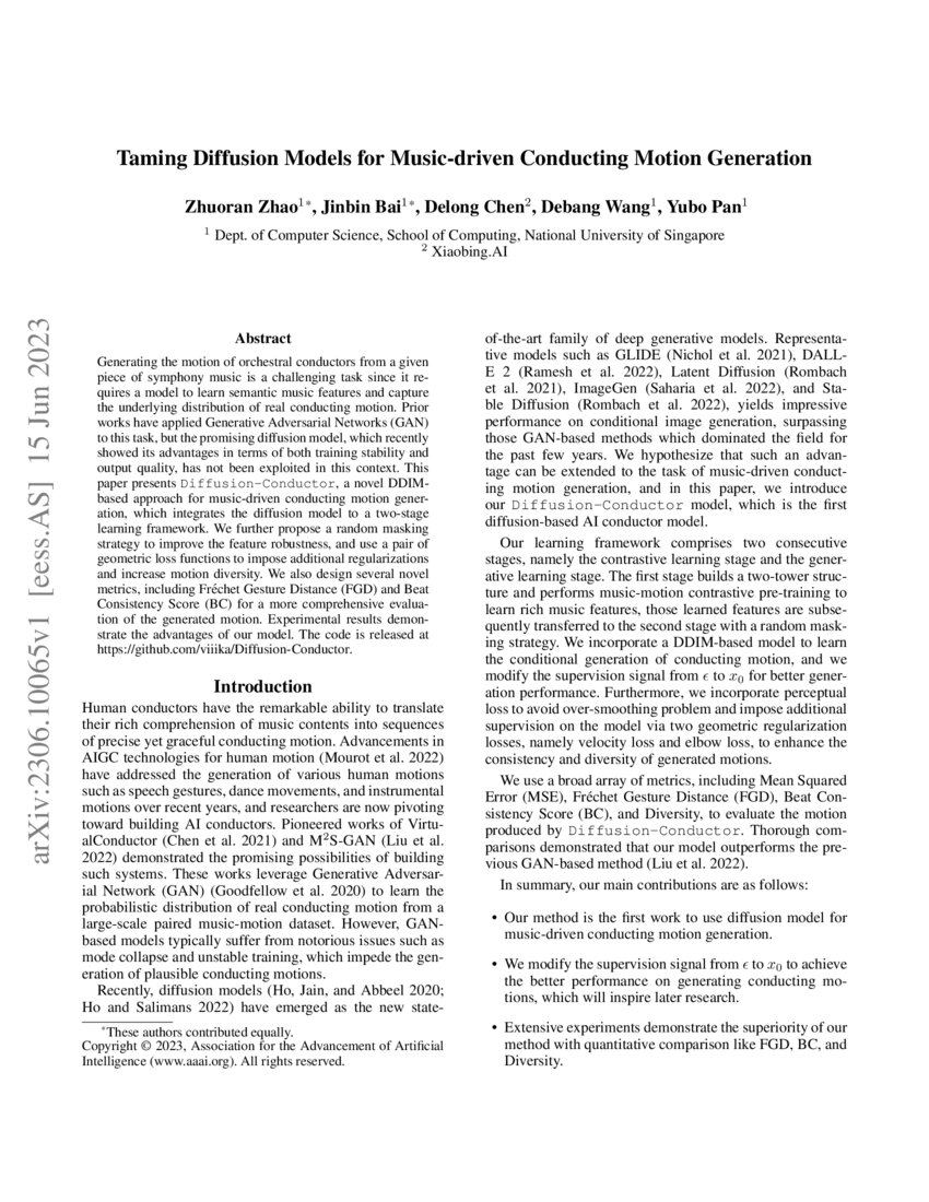 Taming Diffusion Models for Music-driven Conducting Motion Generation ...