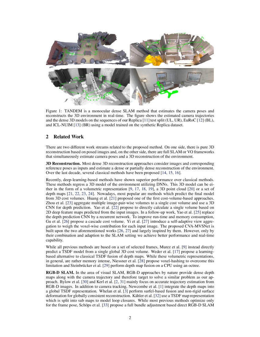 TANDEM: Tracking and Dense Mapping in Real-time using Deep Multi-view Stereo | DeepAI