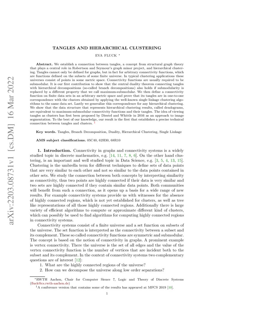 Tangles and Hierarchical Clustering | DeepAI