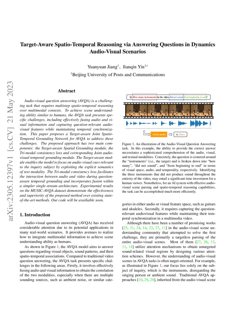 Target-Aware Spatio-Temporal Reasoning via Answering Questions in Dynamics Audio-Visual ...