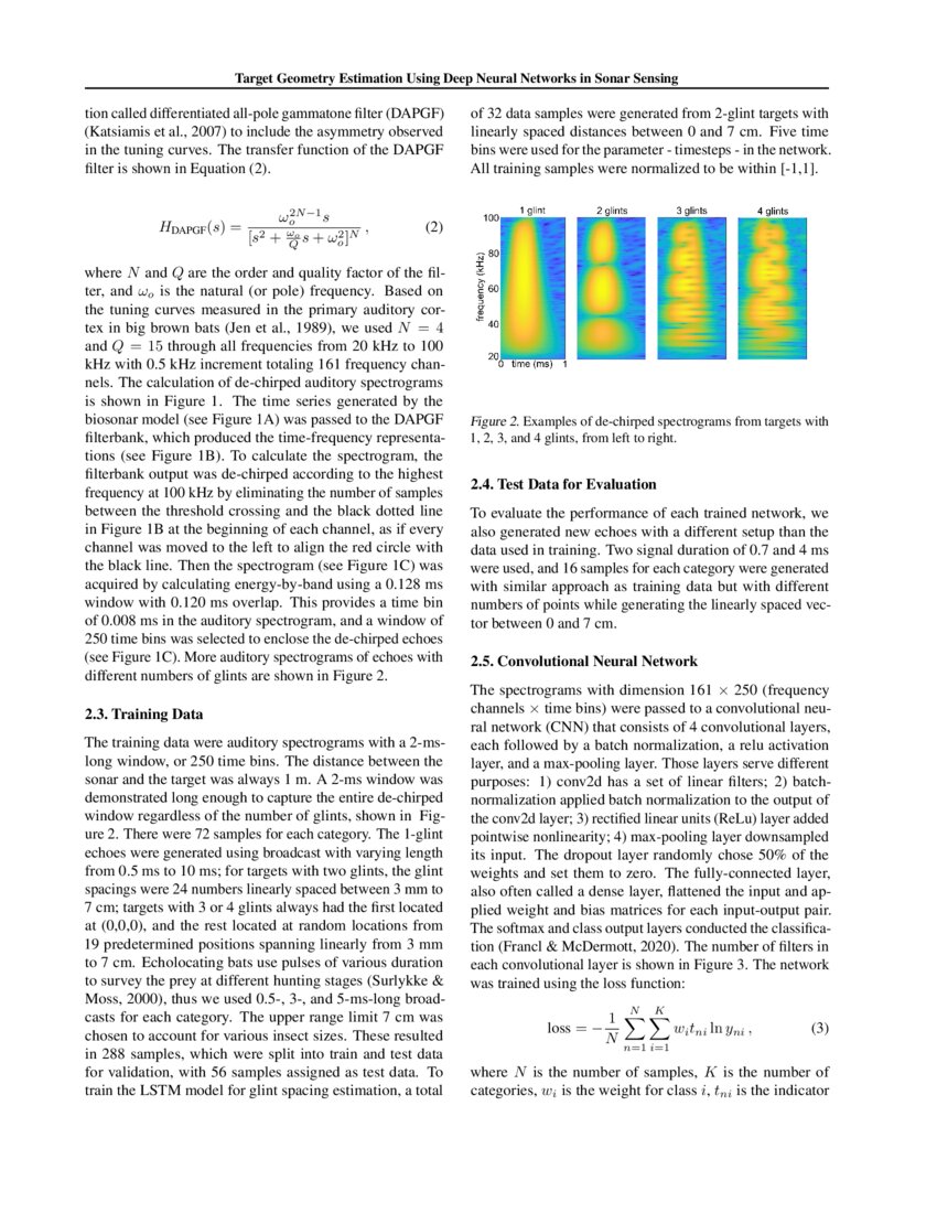 Target Geometry Estimation Using Deep Neural Networks In Sonar Sensing