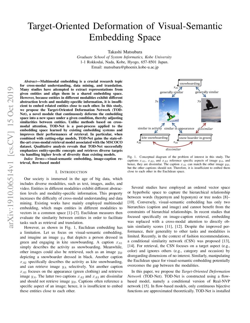 Target-Oriented Deformation of Visual-Semantic Embedding Space | DeepAI