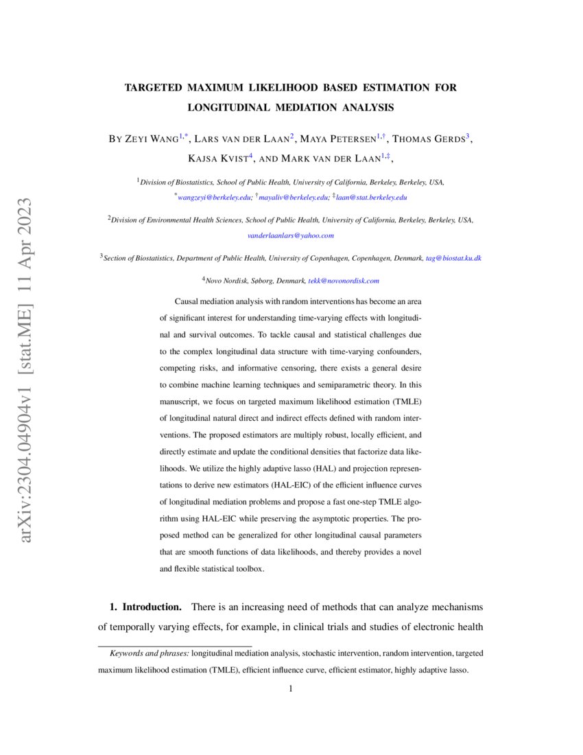 Targeted Maximum Likelihood Based Estimation For Longitudinal Mediation Analysis Deepai
