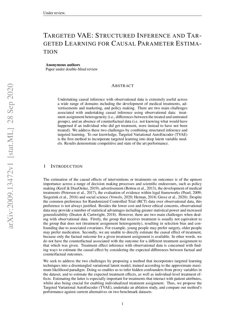 Targeted Vae Structured Inference And Targeted Learning For Causal