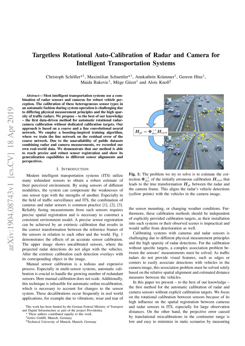 Targetless Rotational Auto-Calibration of Radar and Camera for ...