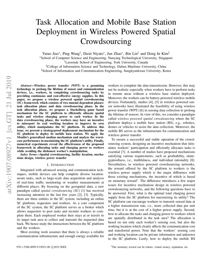 Task Allocation and Mobile Base Station Deployment in Wireless Powered ...