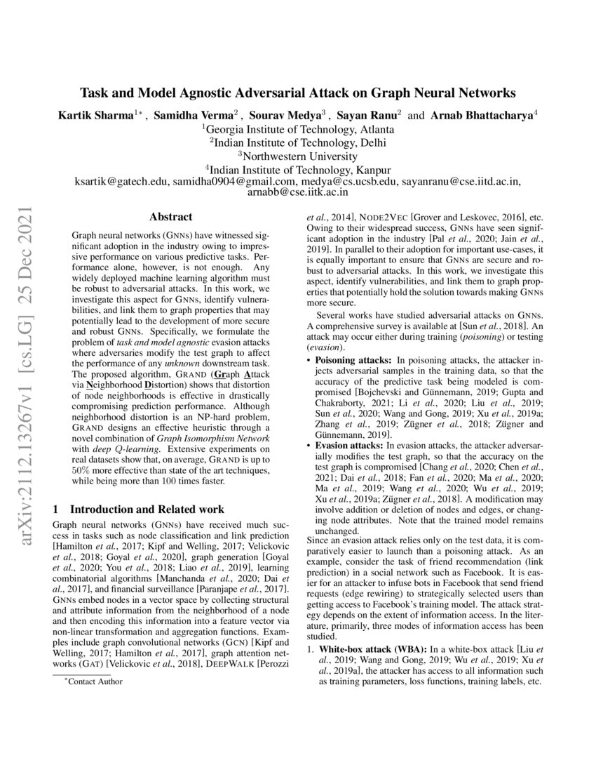 Task and Model Agnostic Adversarial Attack on Graph Neural Networks | DeepAI