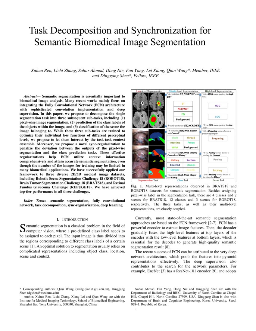 Task Decomposition And Synchronization For Semantic Biomedical Image