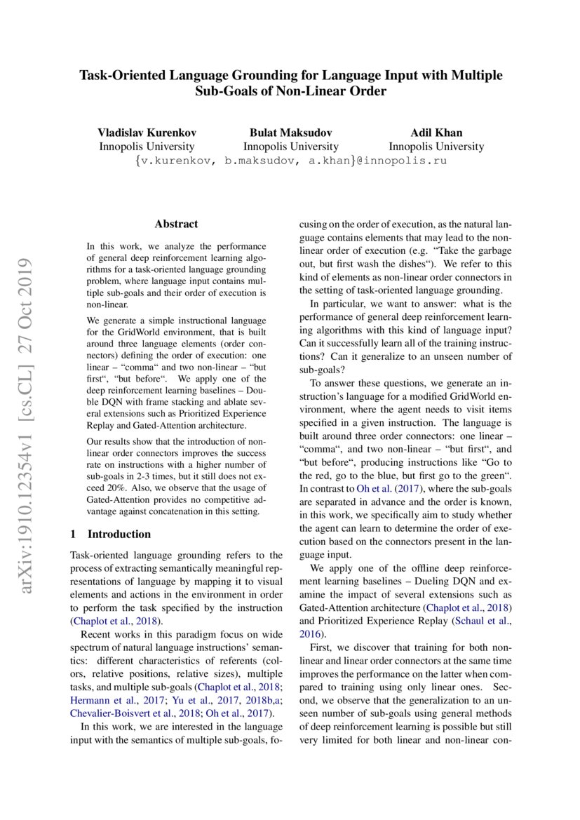 Task-Oriented Language Grounding for Language Input with Multiple Sub-Goals of Non-Linear Order ...