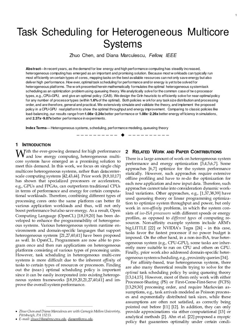 Task Scheduling For Heterogeneous Multicore Systems Deepai