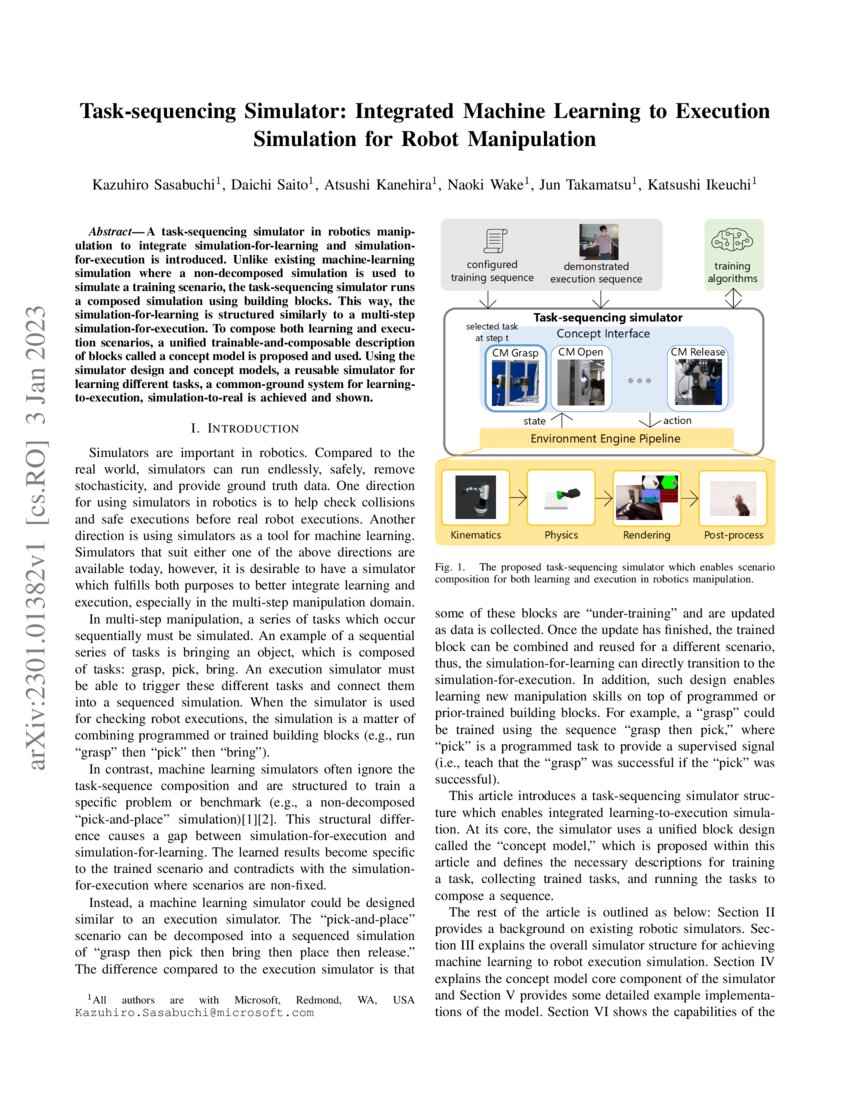 Task-sequencing Simulator: Integrated Machine Learning to Execution Simulation for Robot ...