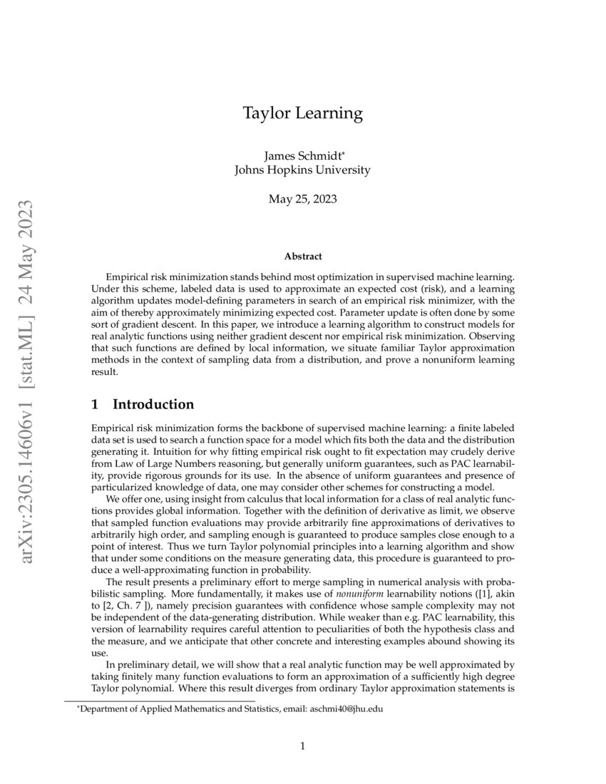 Taylor Learning | DeepAI
