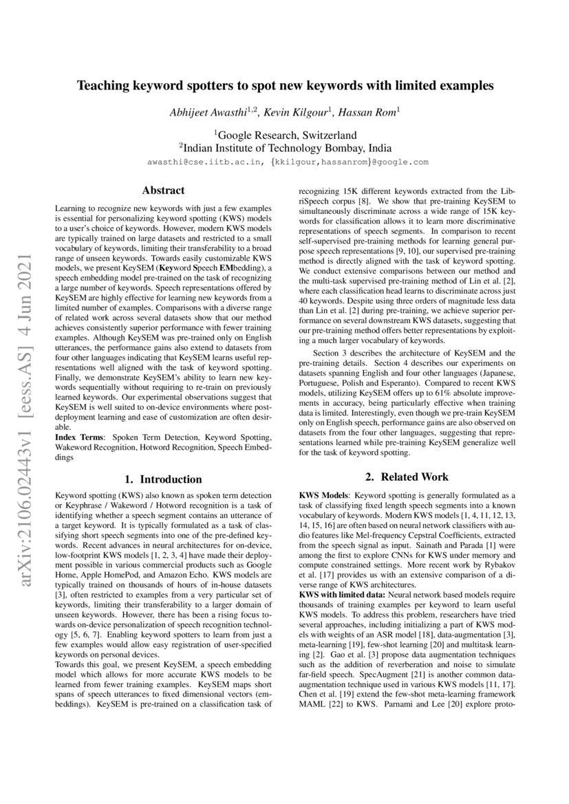 Teaching keyword spotters to spot new keywords with limited examples ...