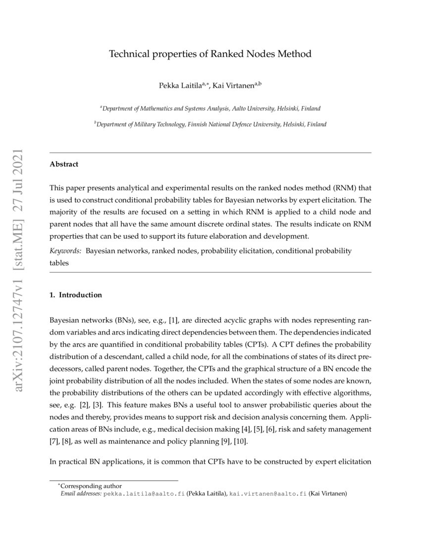 Technical properties of Ranked Nodes Method | DeepAI
