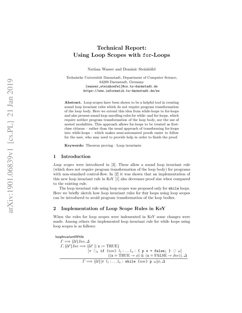 Technical Report: Using Loop Scopes with for-Loops | DeepAI