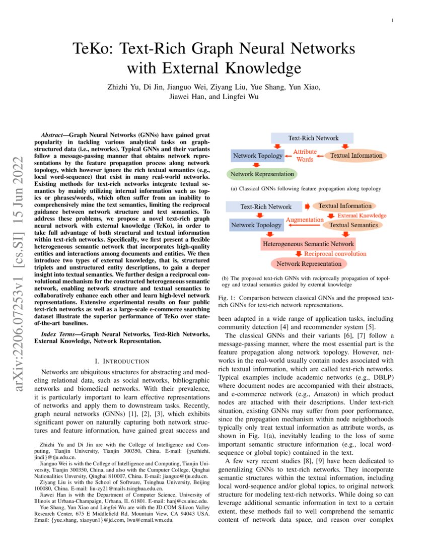 TeKo: Text-Rich Graph Neural Networks with External Knowledge | DeepAI