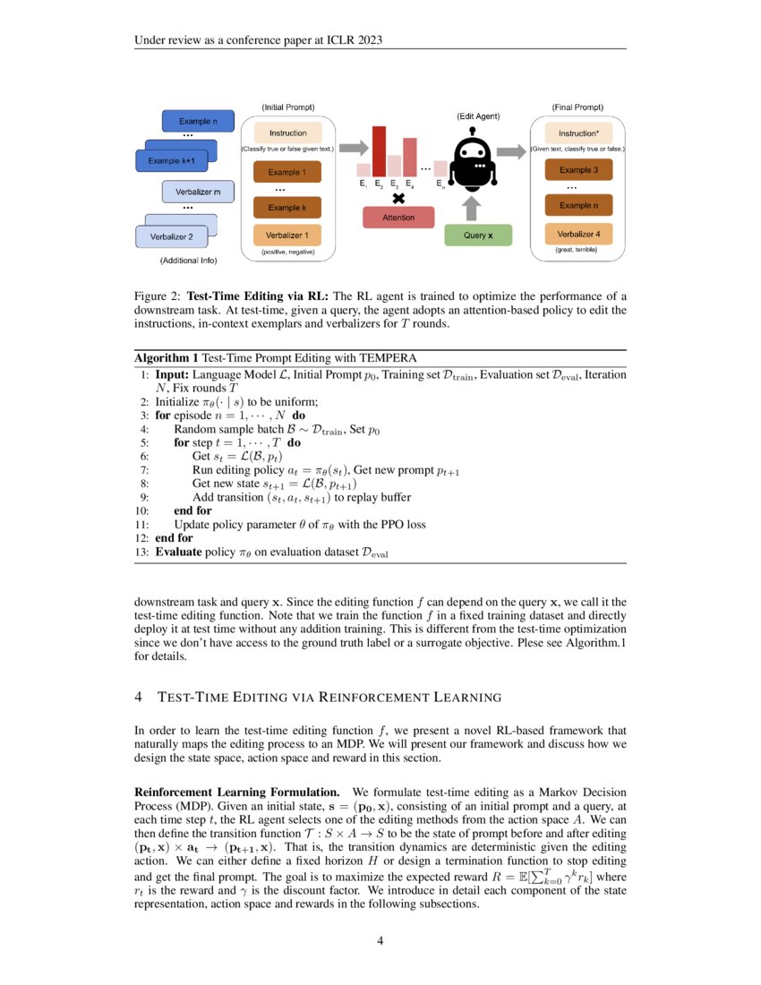 TEMPERA: Test-Time Prompting via Reinforcement Learning | DeepAI