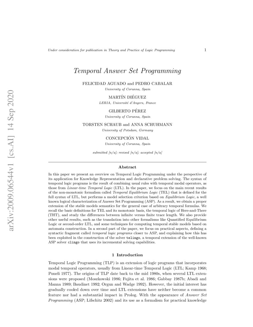 Temporal Answer Set Programming Deepai