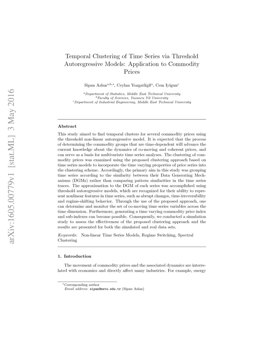 Temporal Clustering Of Time Series Via Threshold Autoregressive Models