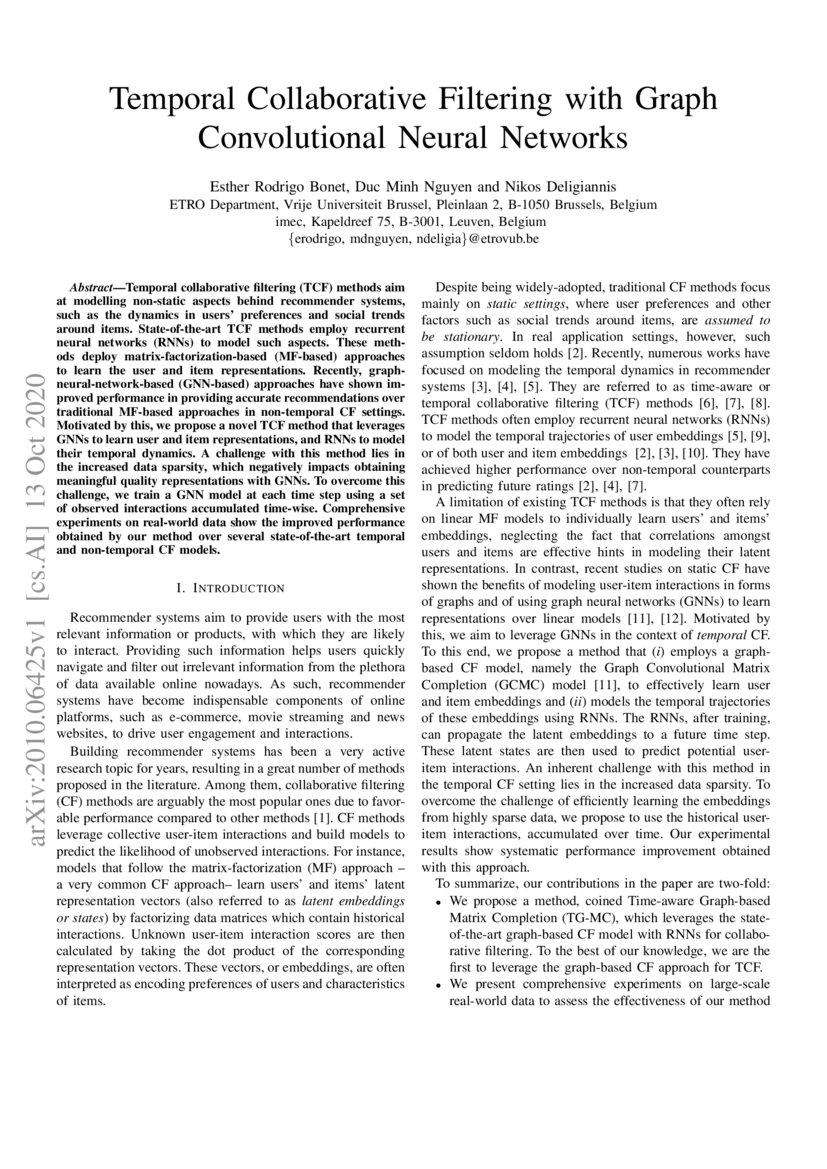 Temporal Collaborative Filtering With Graph Convolutional Neural Networks Deepai