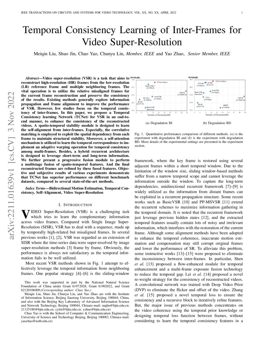 Temporal Consistency Learning of inter-frames for Video Super-Resolution | DeepAI