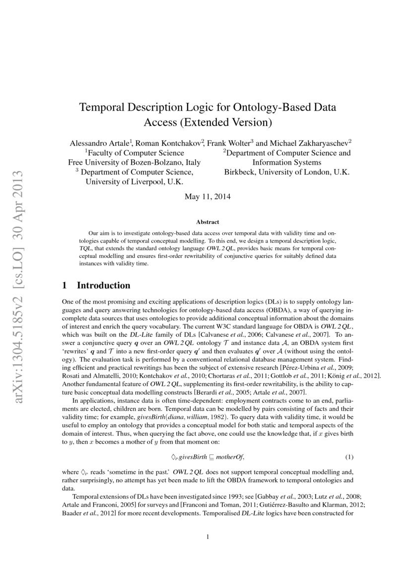 Temporal Description Logic for Ontology-Based Data Access (Extended Version) | DeepAI