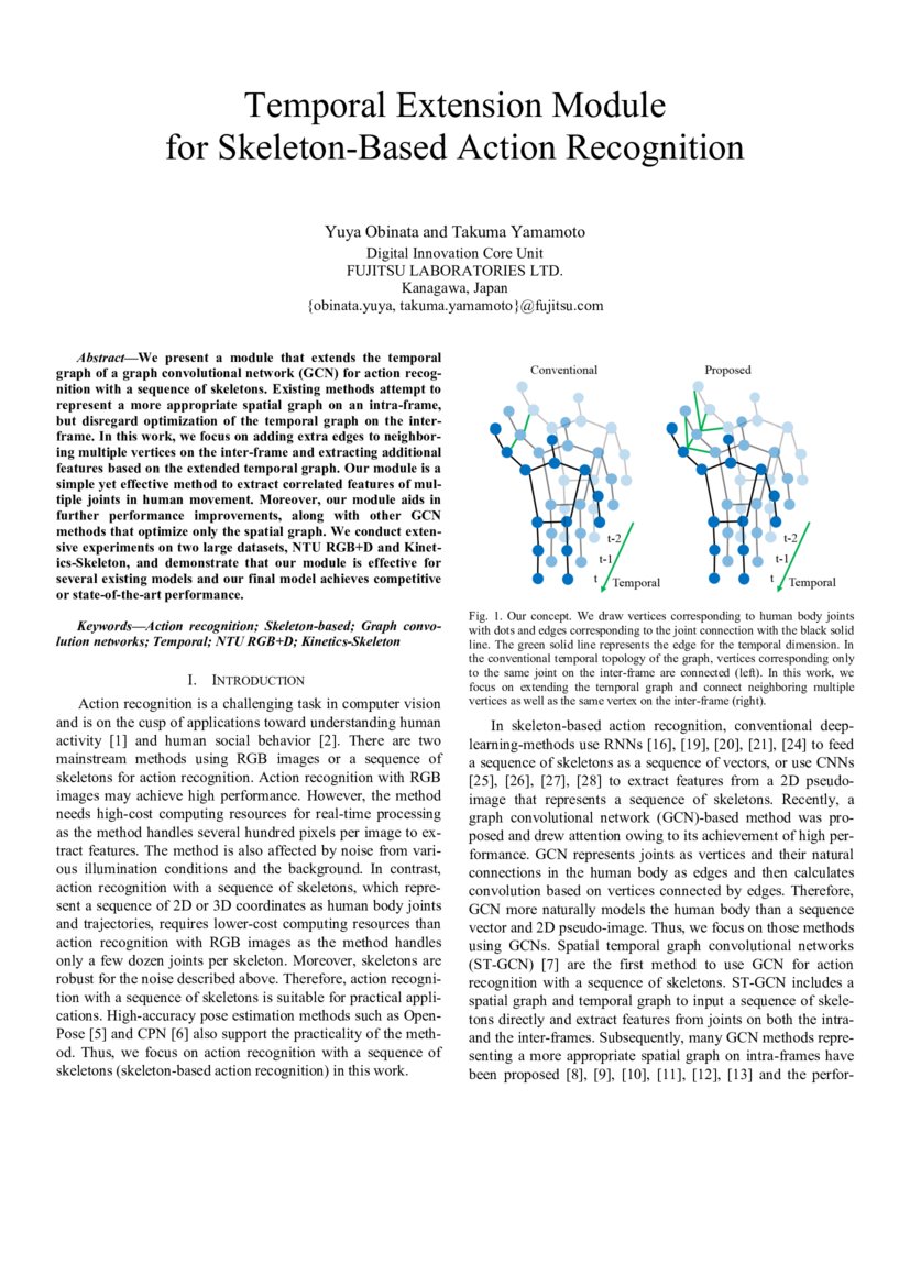 Temporal Extension Module for Skeleton-Based Action Recognition | DeepAI