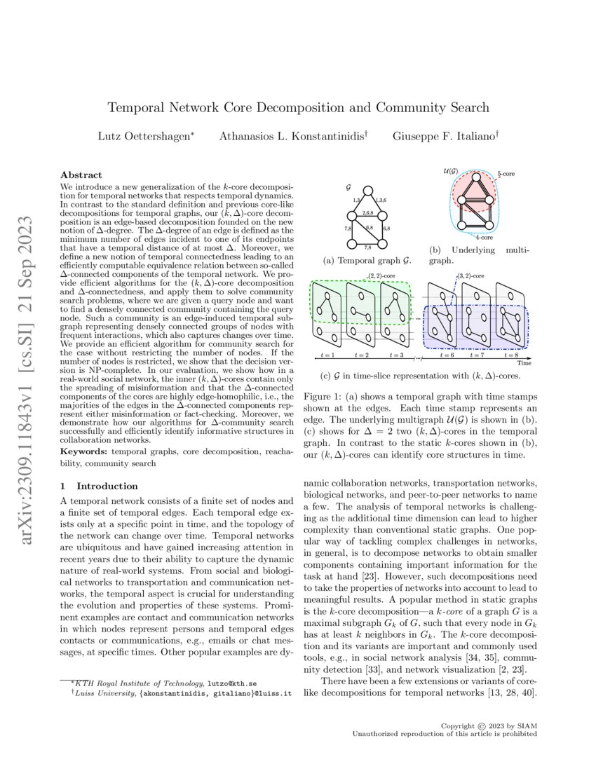 Temporal Network Core Decomposition And Community Search Deepai