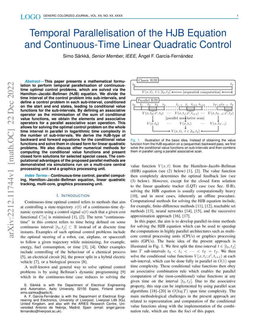 Temporal Parallelisation of the HJB Equation and Continuous-Time Linear ...