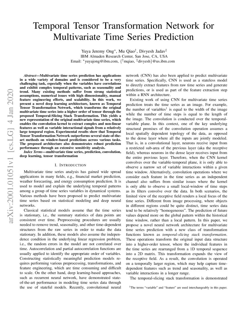 Temporal Tensor Transformation Network for Multivariate Time Series ...
